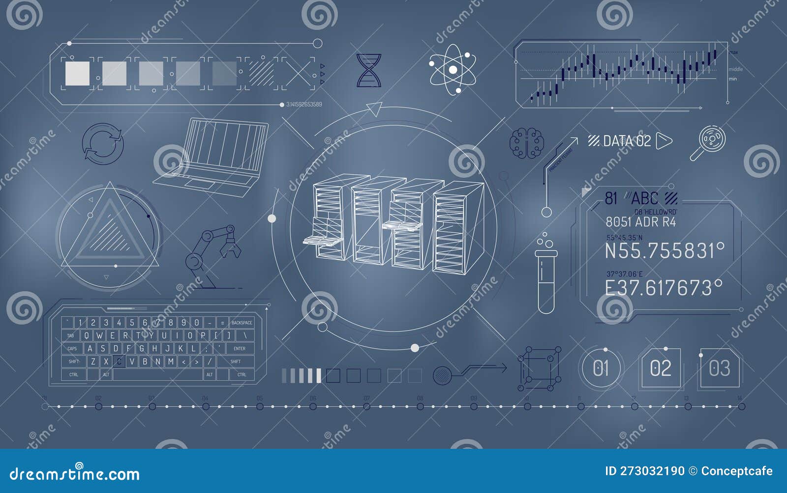 Set of Infographic Elements about Scientific Data Storage. Stock Vector ...