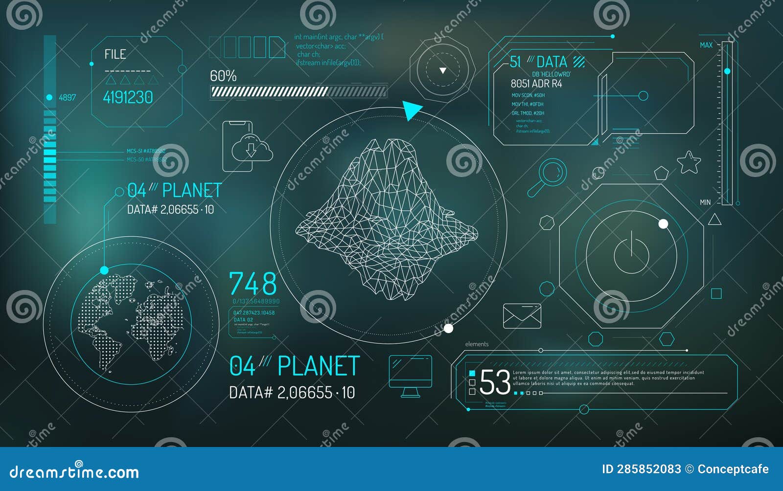 Set of Infographic Elements about the Study of the Planet Earth. Stock ...