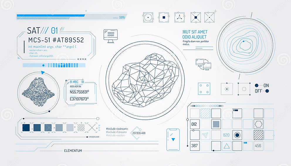 Set of Infographic Elements about the Study of Rocks. Stock ...