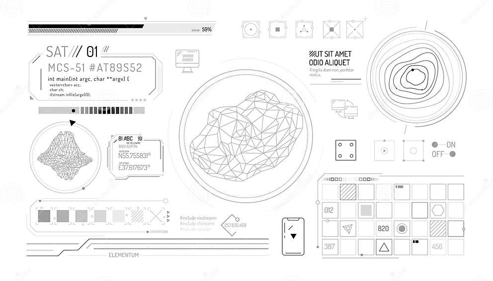 Set of Infographic Elements about the Study of Rocks. Stock ...