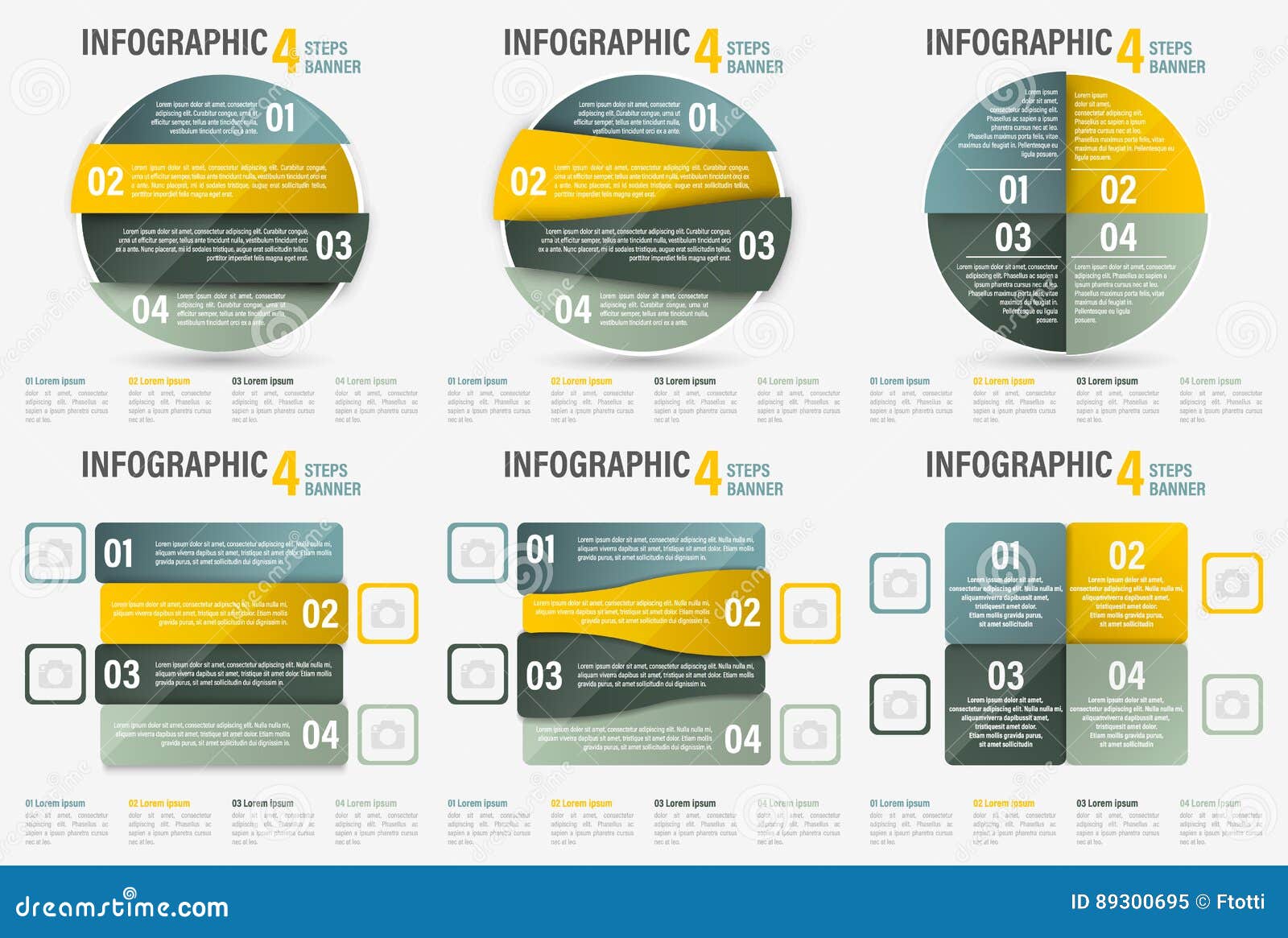 Set of Infographic Four Steps Banner. Stock Vector - Illustration of ...