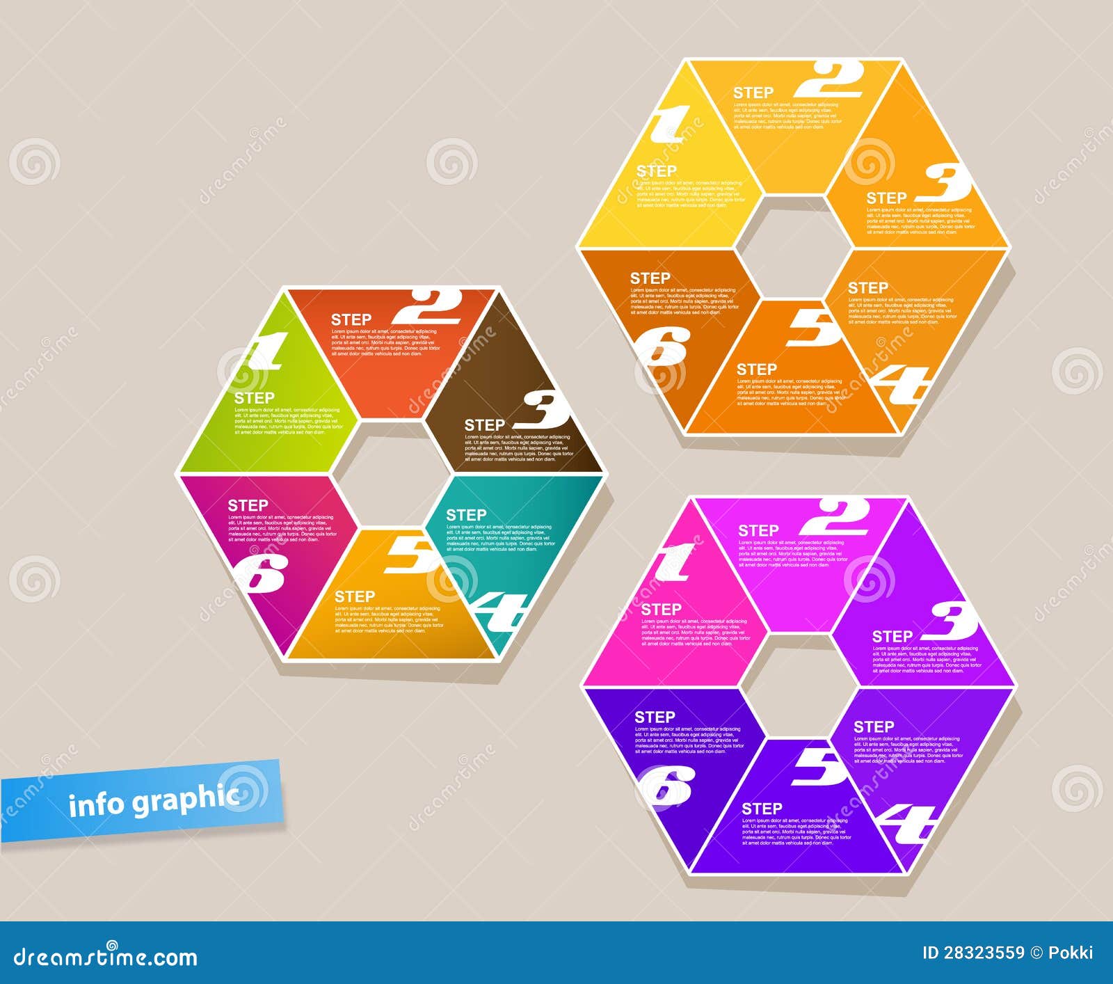 Set of Infographic Objects with Numbers. Stock Vector - Illustration of ...