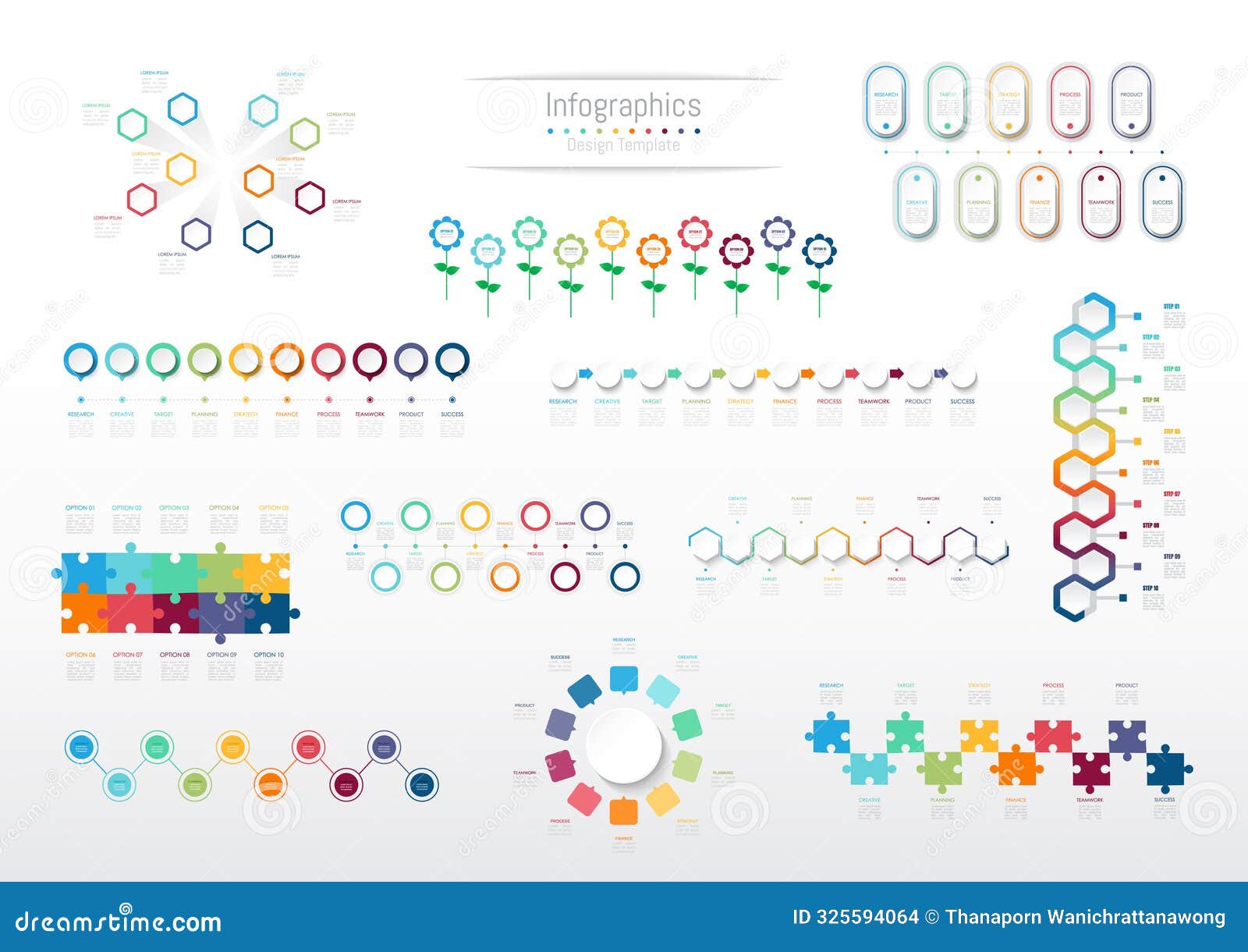 Set of Infographic 10 Options Design Elements for Your Business Data ...