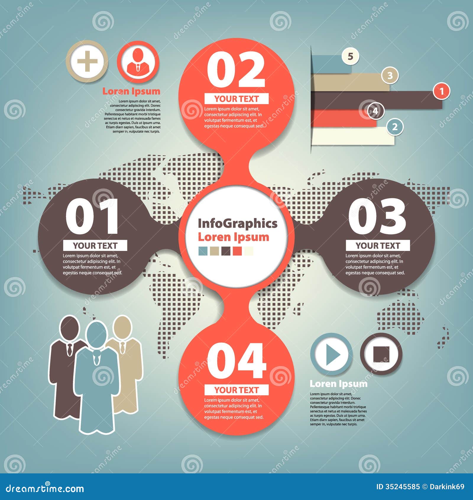 Set Infographic on Teamwork in Business Stock Vector - Illustration of ...
