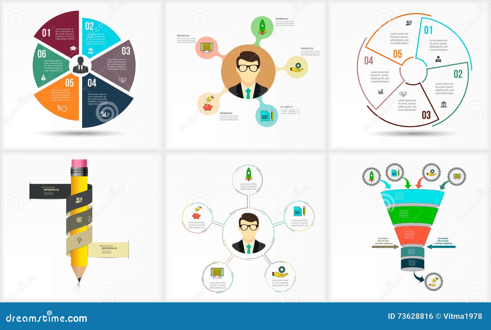 Set Infographic Template. Data Visualization. Stock Vector ...