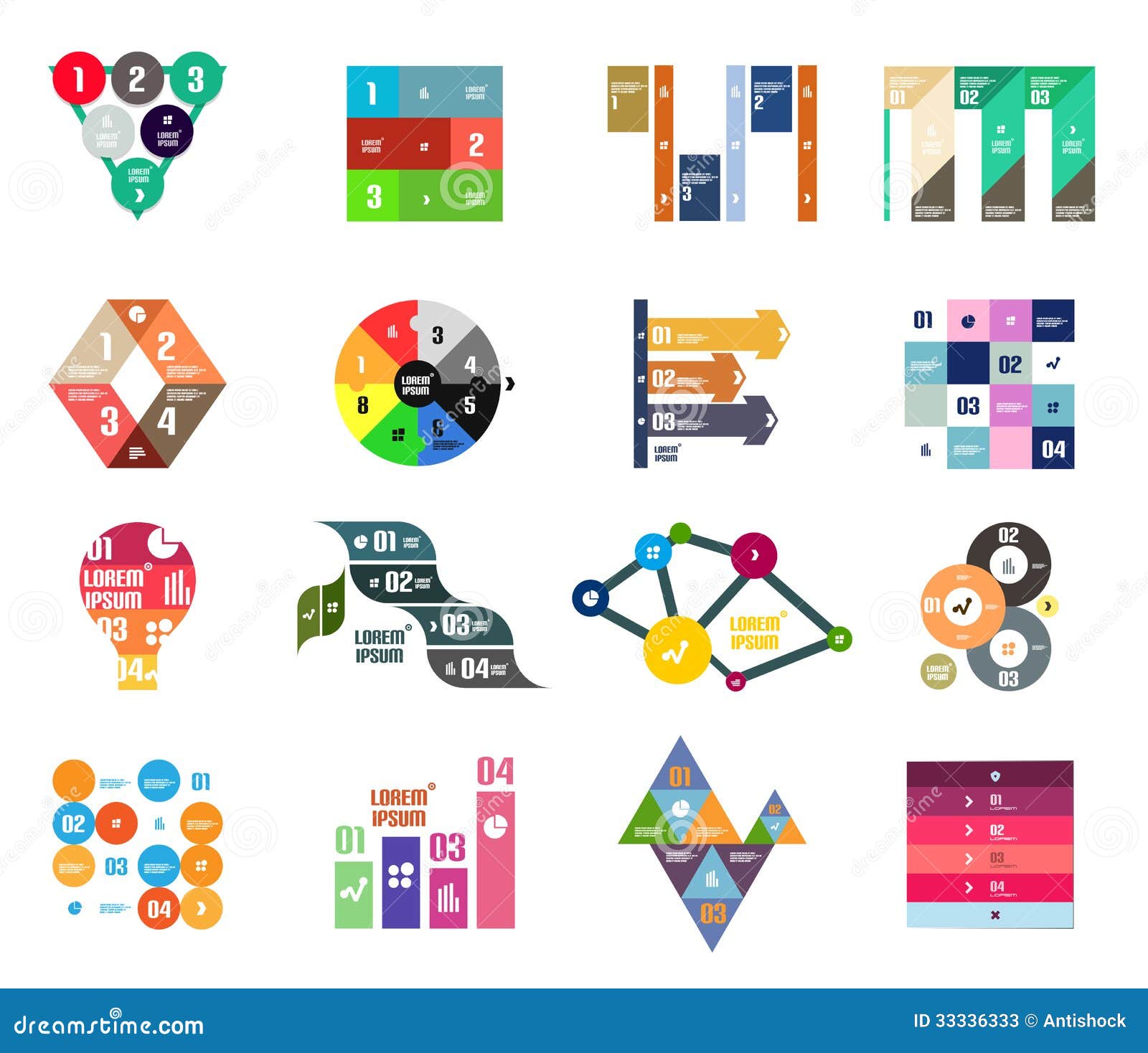 Set of Infographic Templates Stock Vector - Illustration of number ...