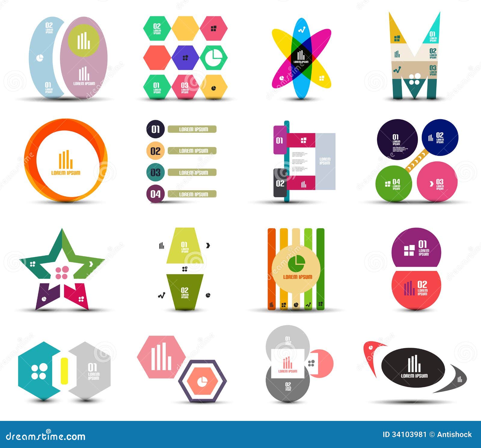 Set of Infographic Templates Shapes Elements Stock Vector ...