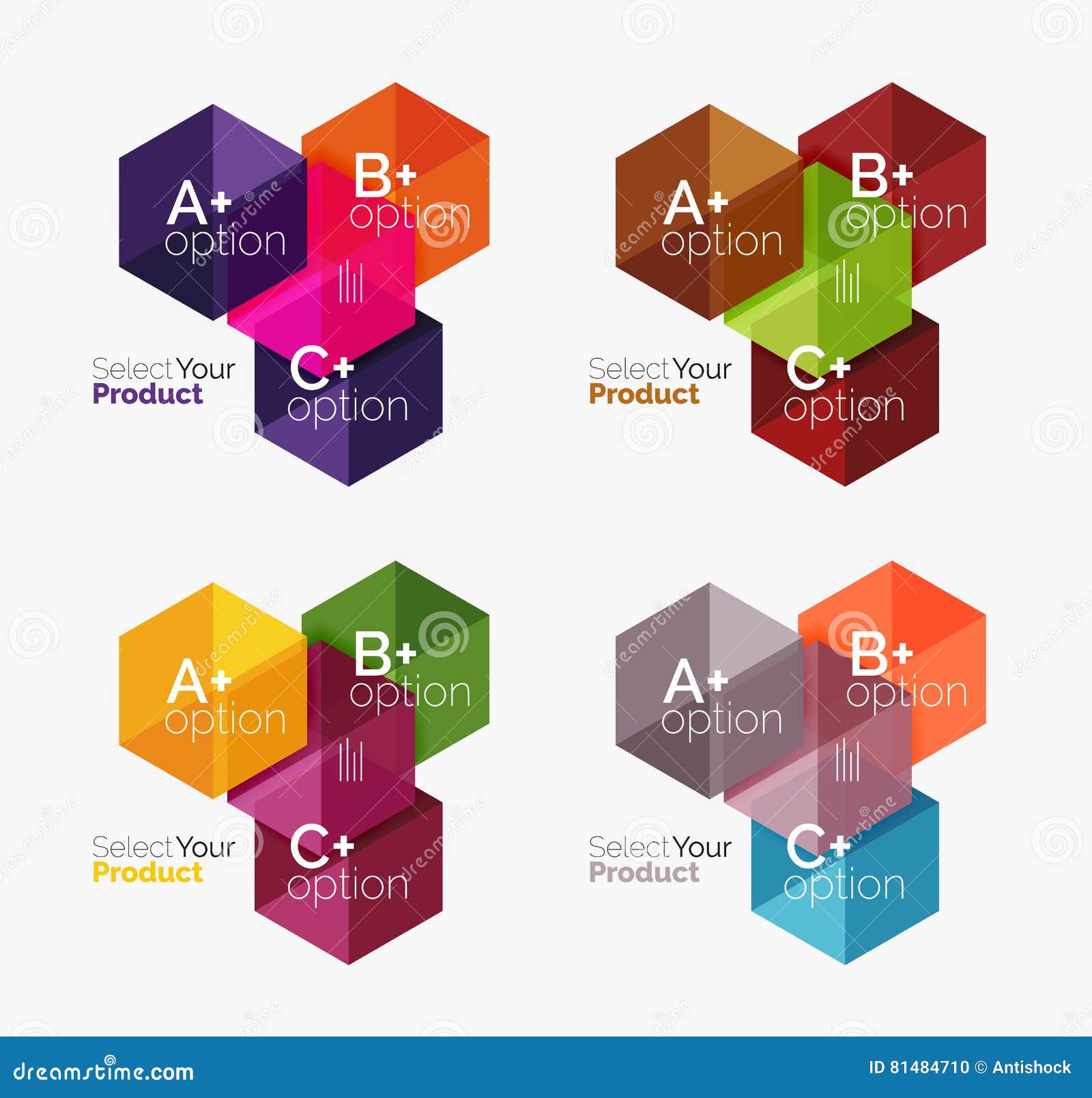 Set of Infographic Templates with Text and Options Stock Vector ...