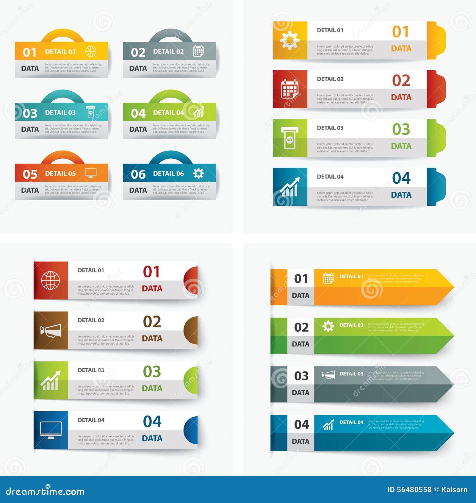 Set of Infographic Templates Stock Vector - Illustration of infographic ...