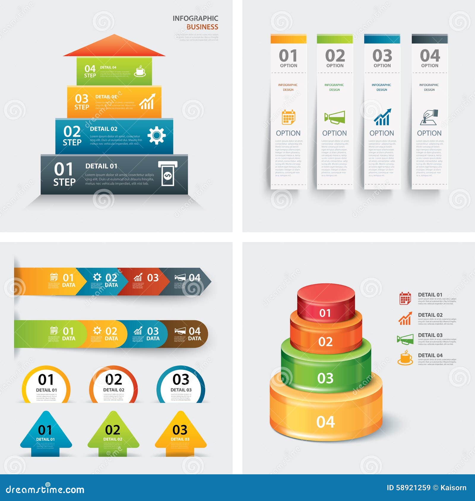 Set of Infographic Templates Stock Vector - Illustration of paper ...