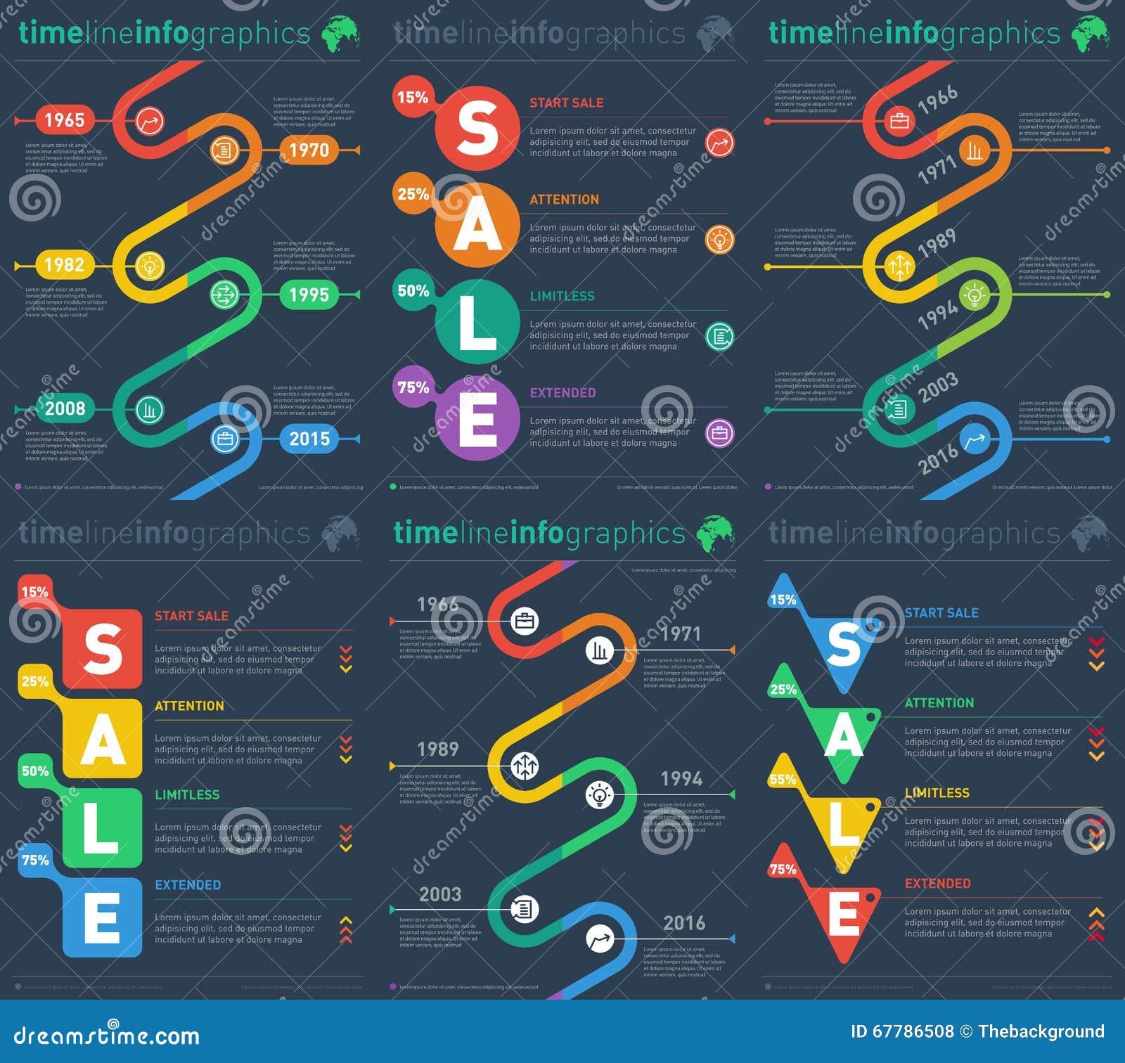 Set of Infographic Timelines. Vector Web Template Stock Vector ...