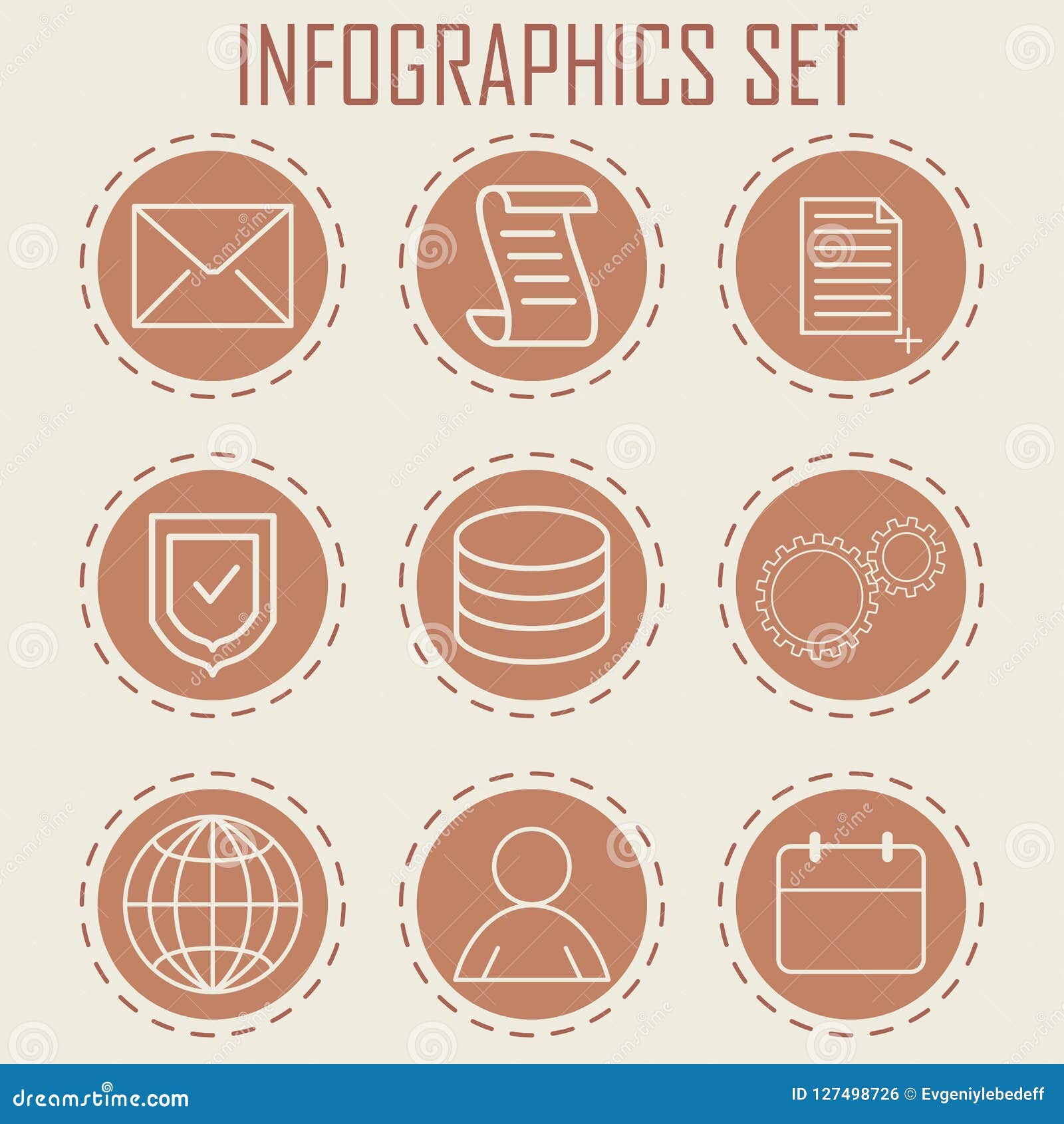 Set of Infographics for Business and Application. Round Icons Stock ...