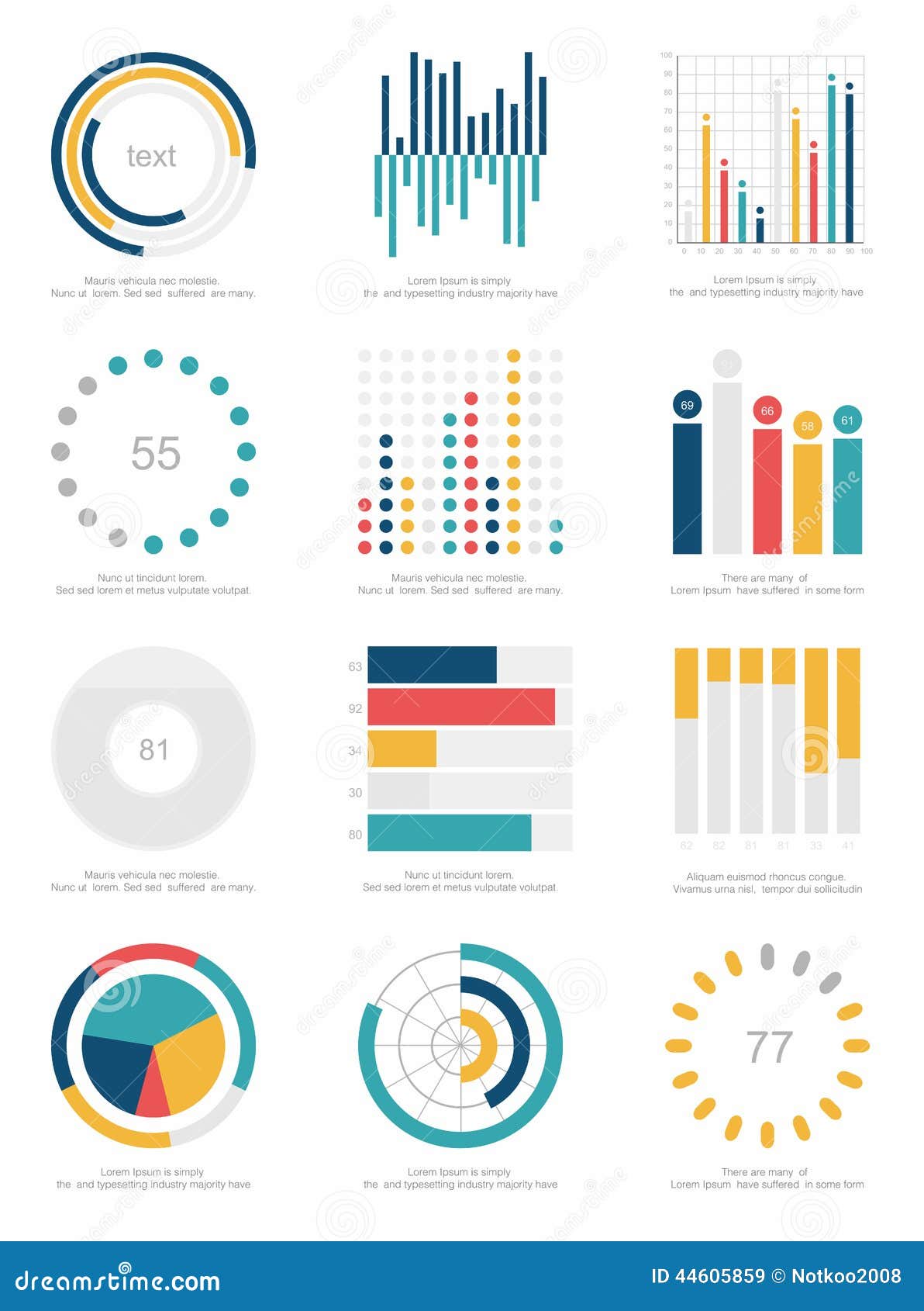 Set of Infographics Elements Stock Vector - Illustration of chart ...