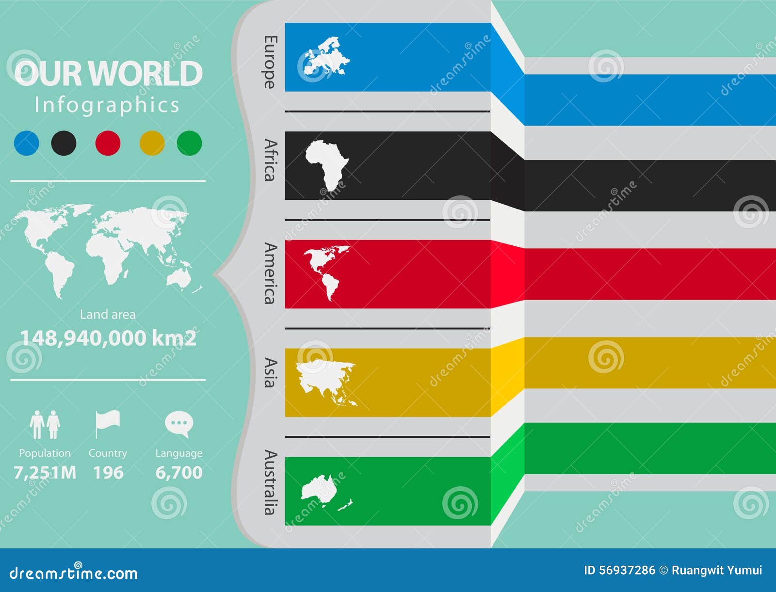 Set of Infographics Elements in Our World Concept. Vector. Stock Vector ...