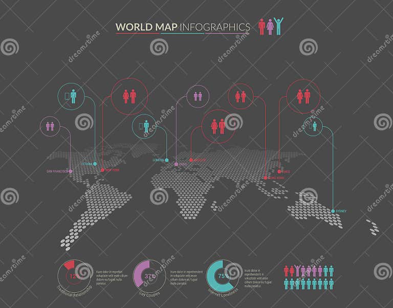 Set of Infographics Elements - World Map, Diagrams Templates. Stock ...