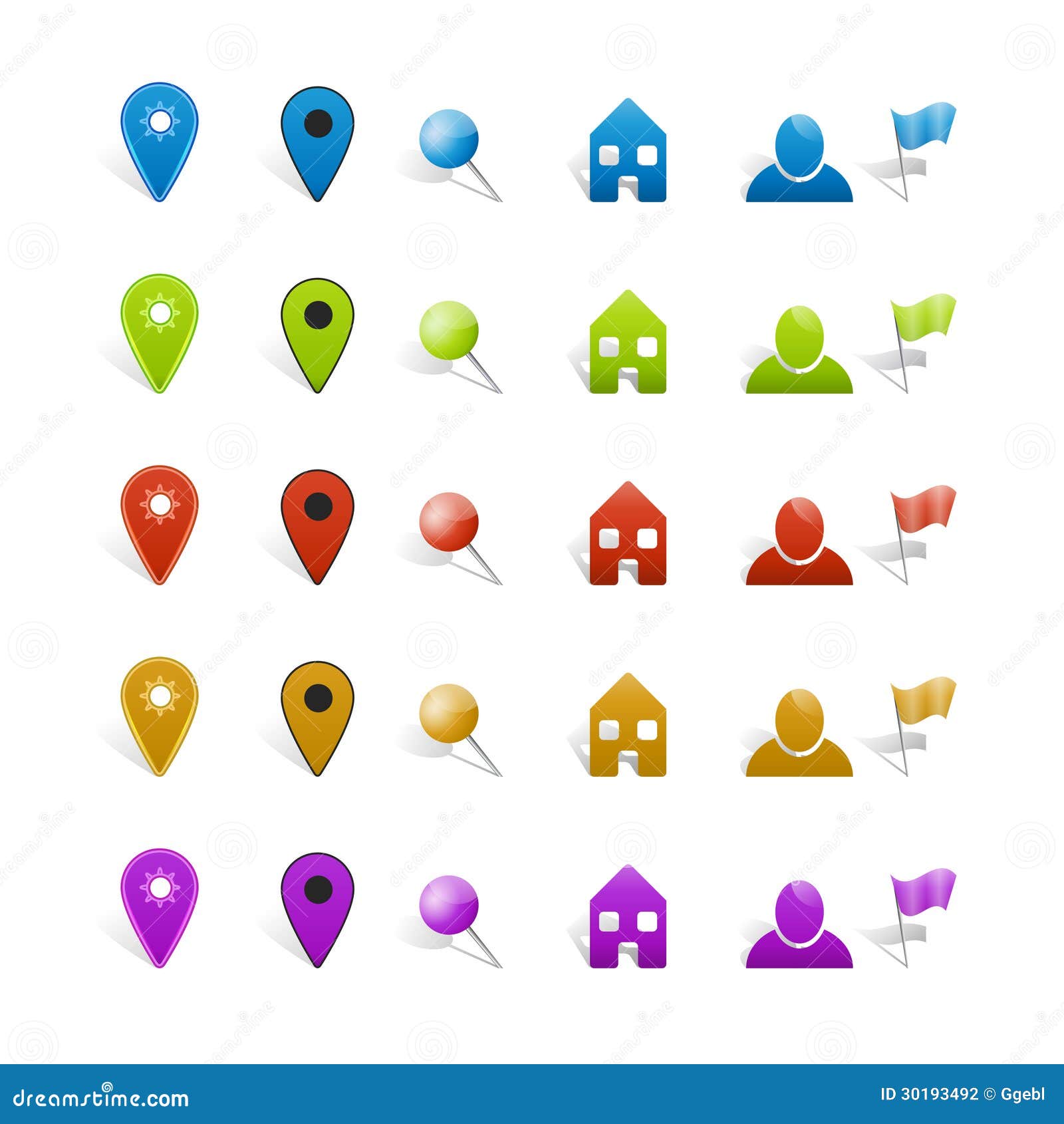 Set of Infographics Map Marks Stock Vector - Illustration of ...