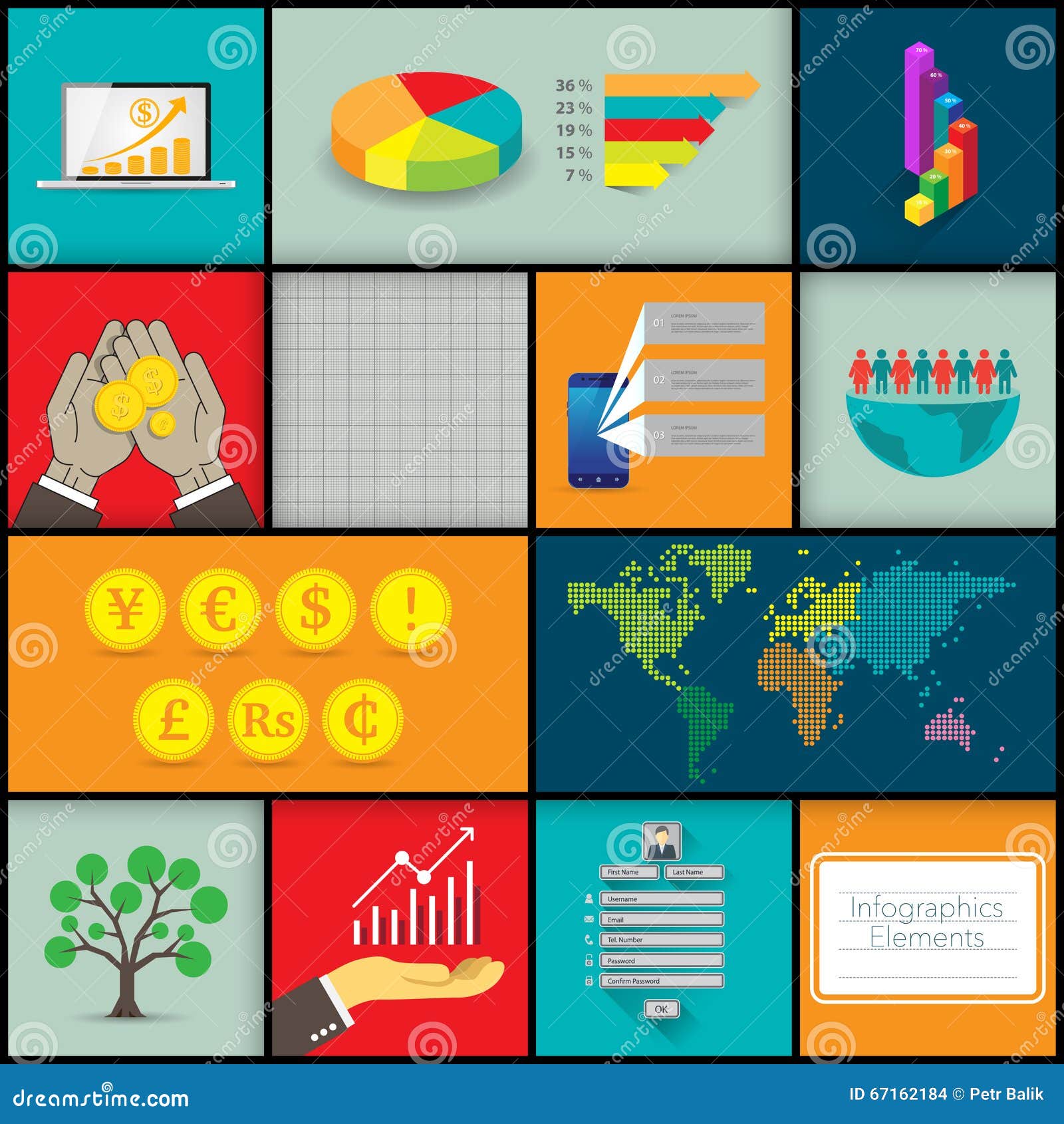 Set of Infographics Objects Stock Vector - Illustration of collection ...