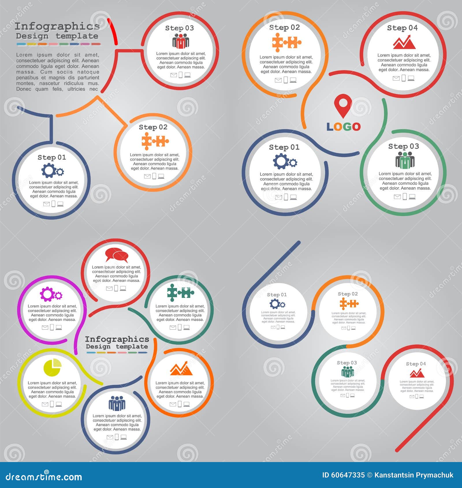 Set of Infographics Report Template Layout. Vector Stock Vector ...