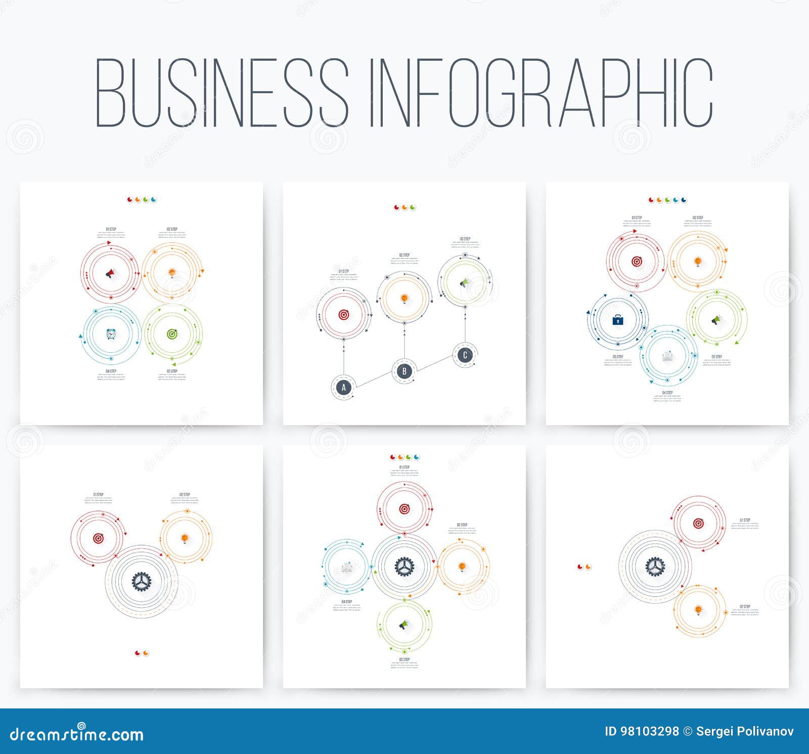 Set with infographics stock vector. Illustration of business - 98103298