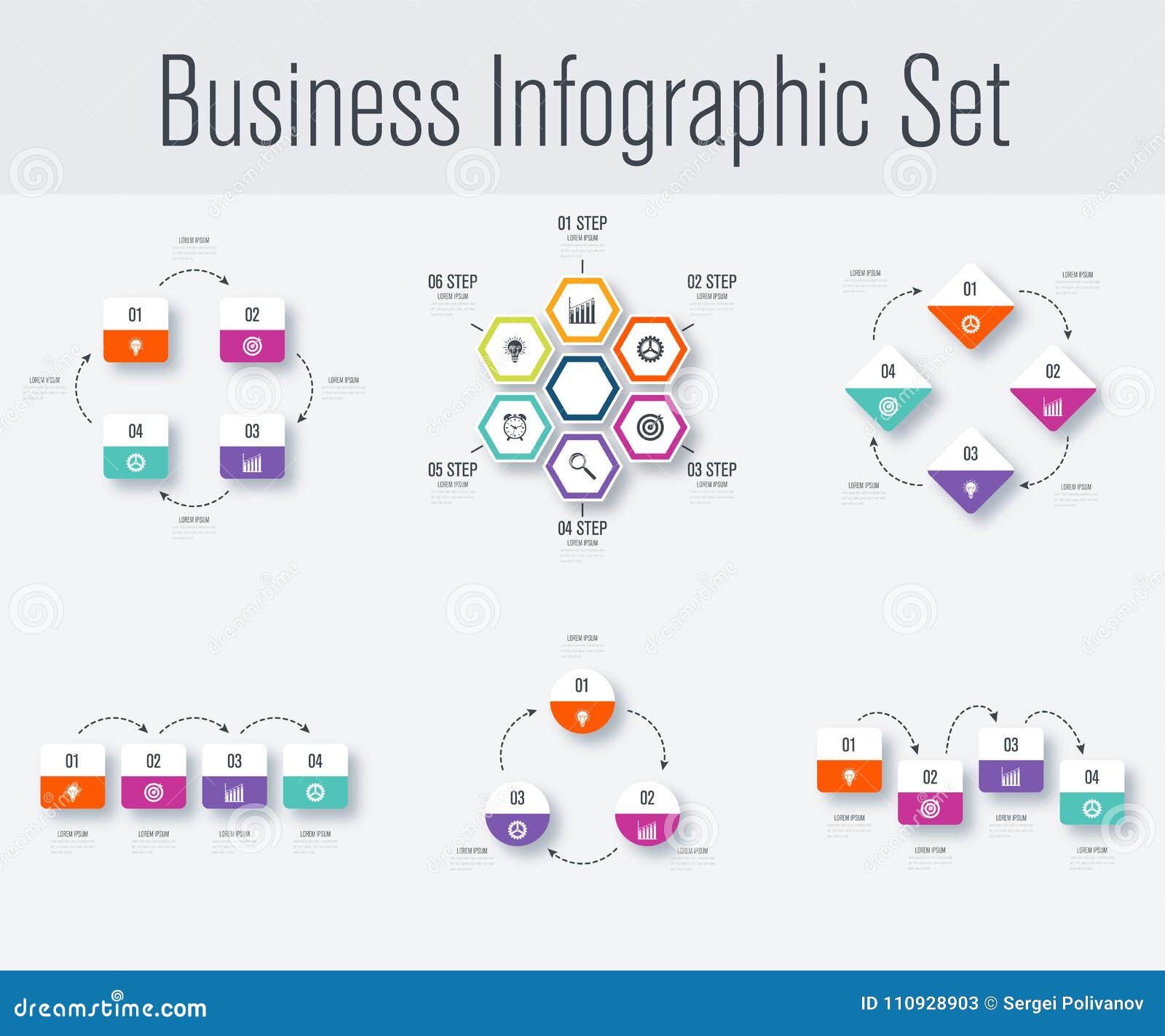Set with infographics stock vector. Illustration of data - 110928903