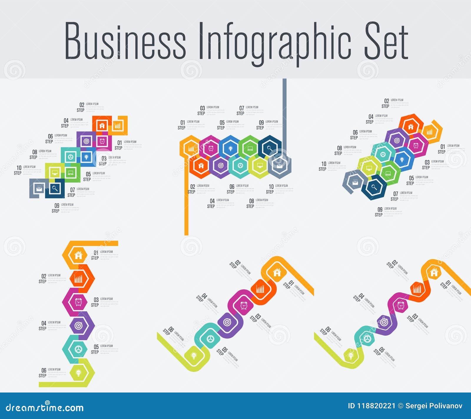 Set with infographics stock vector. Illustration of collection - 118820221
