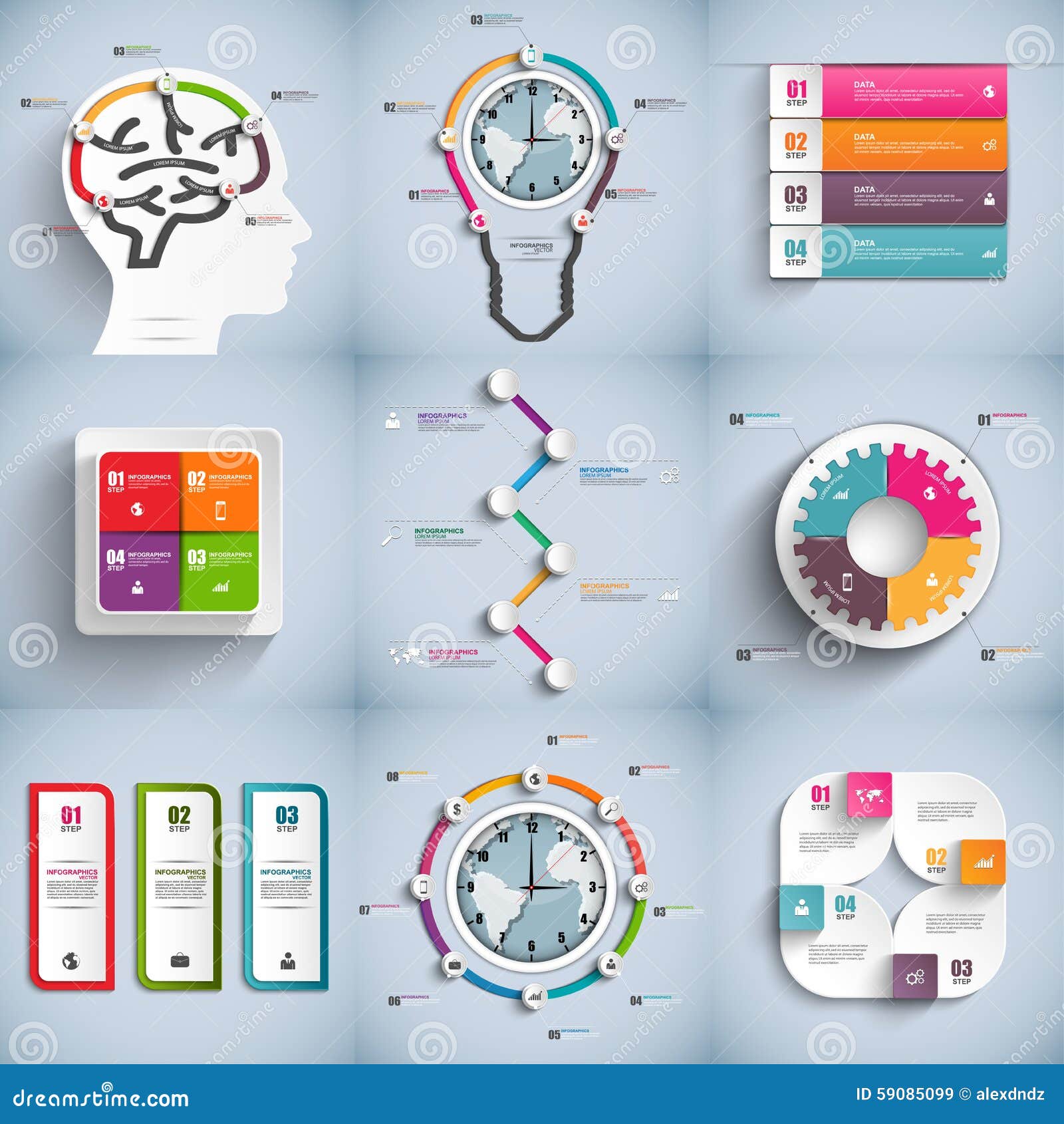 Set of Infographics Vector Design Template Stock Vector - Illustration ...