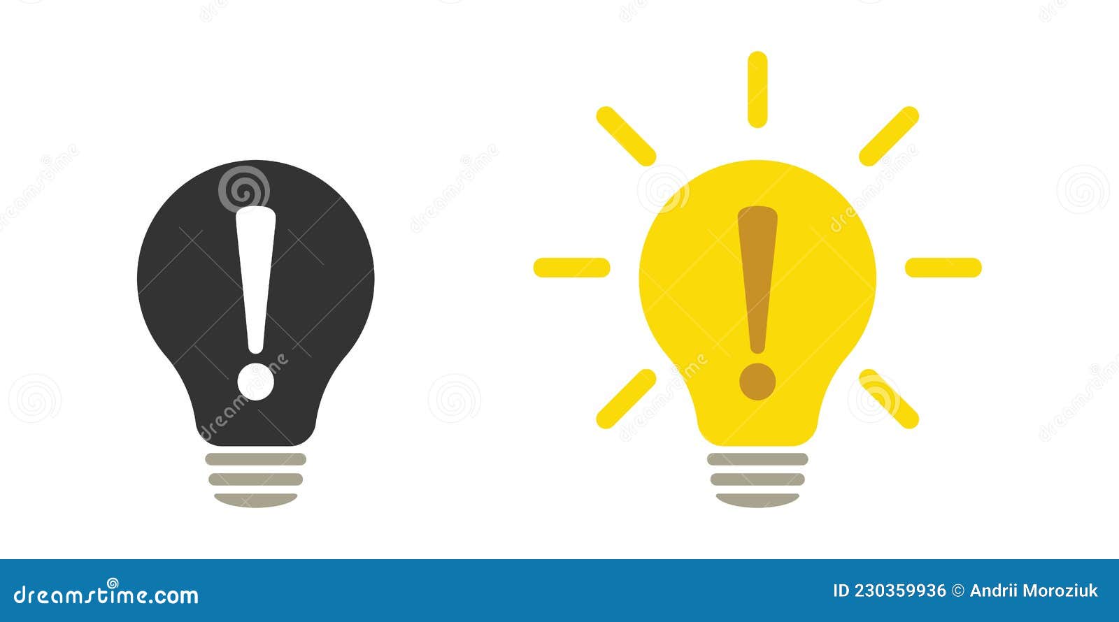 Set of Information Light Bulb Icons, Idea and Answer. Success Concept ...