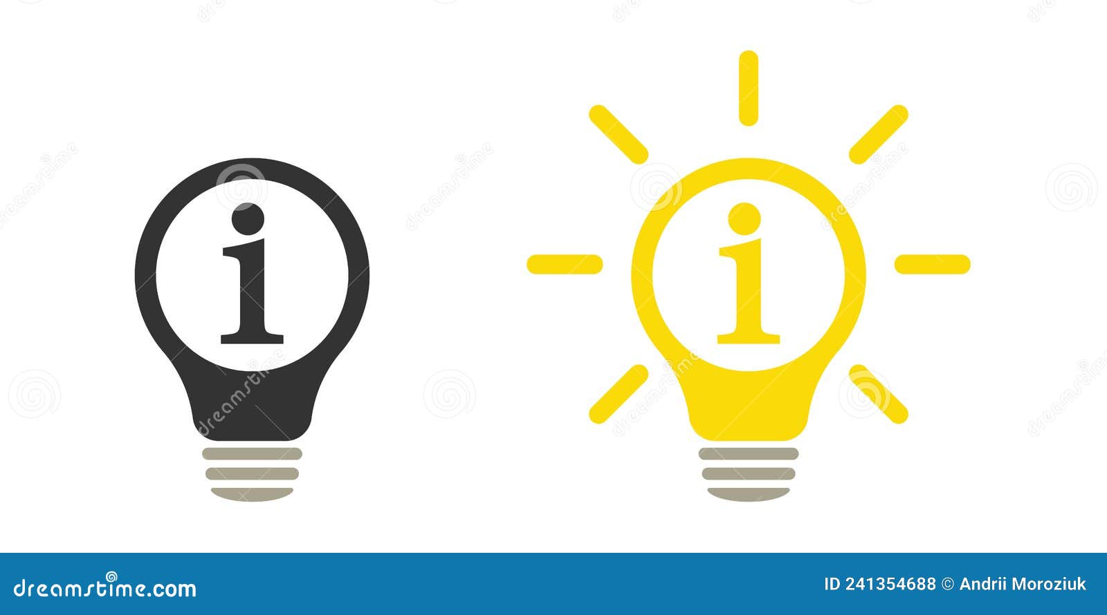 Set of Information Light Bulb Icons, Idea and Answer. Success Concept ...