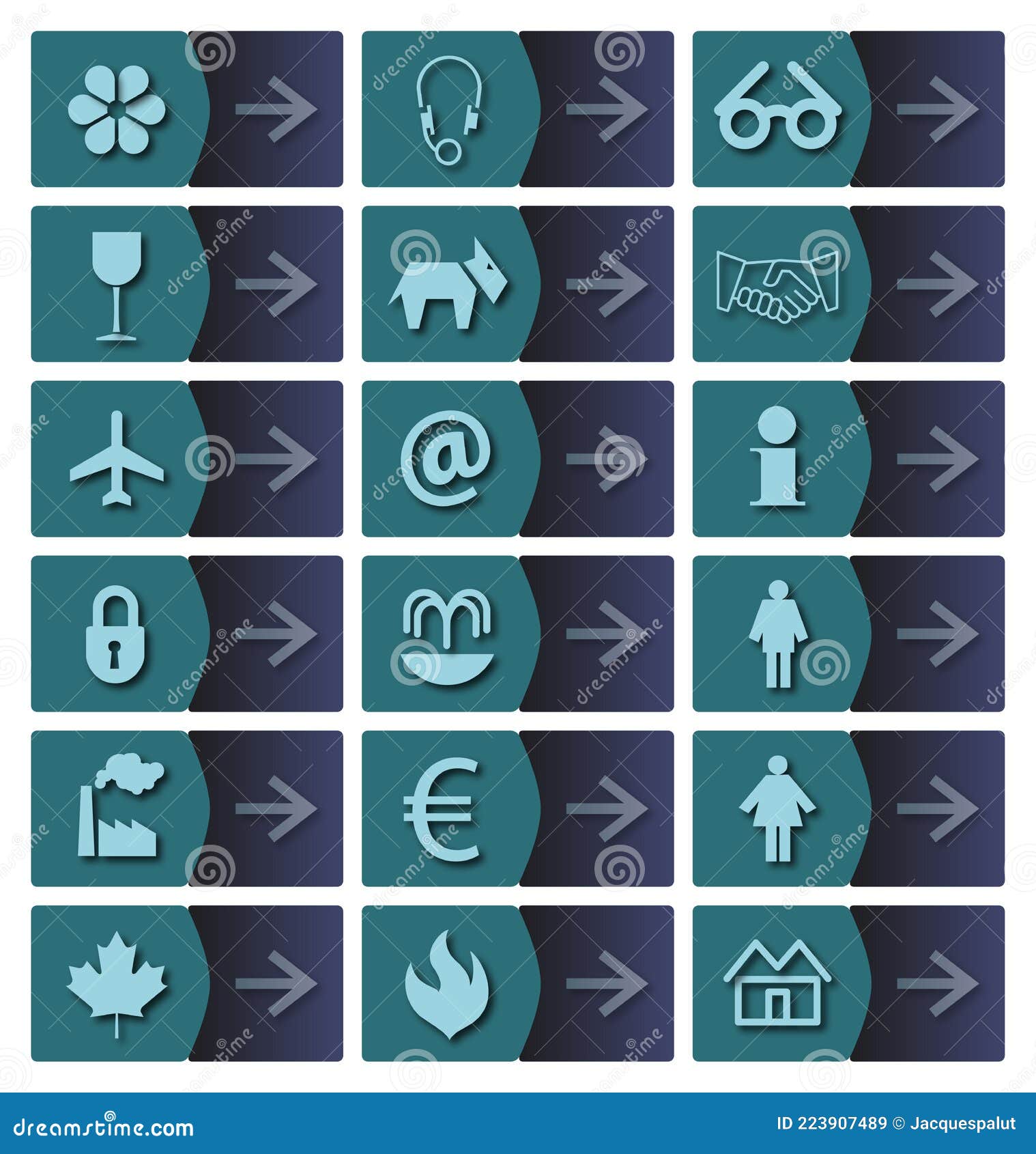 Set of information signs stock vector. Illustration of arrow - 223907489