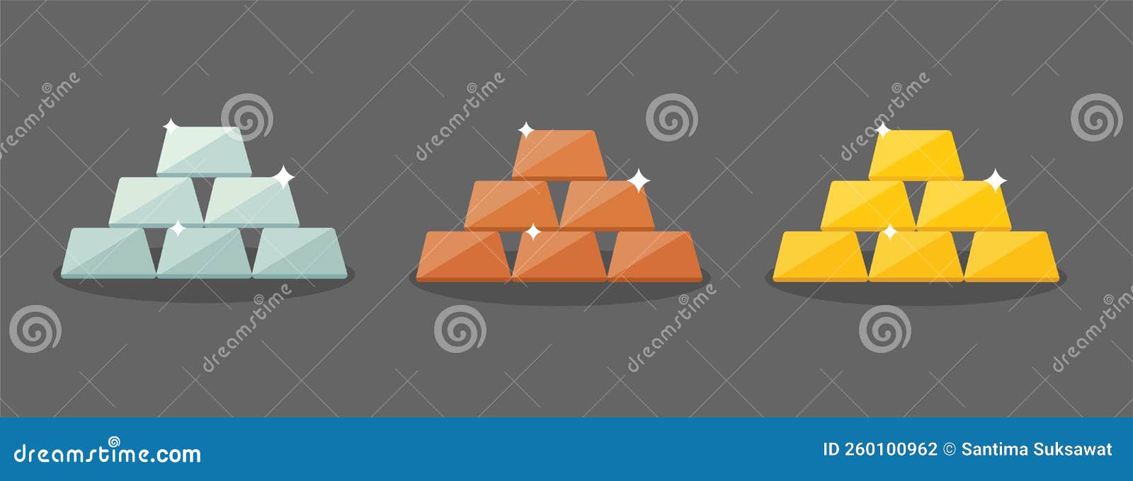 Set of Ingot Icon Vector Illustration Stock Vector - Illustration of ...