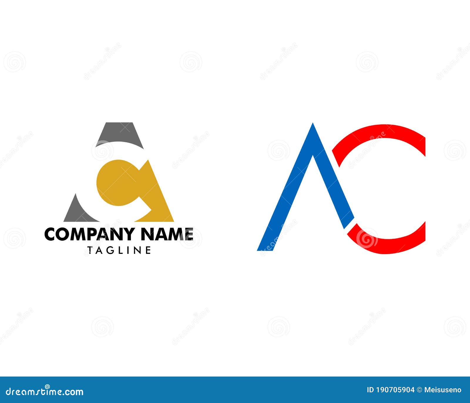 Set of Initial Letter AC Logo Template Design Stock Vector ...