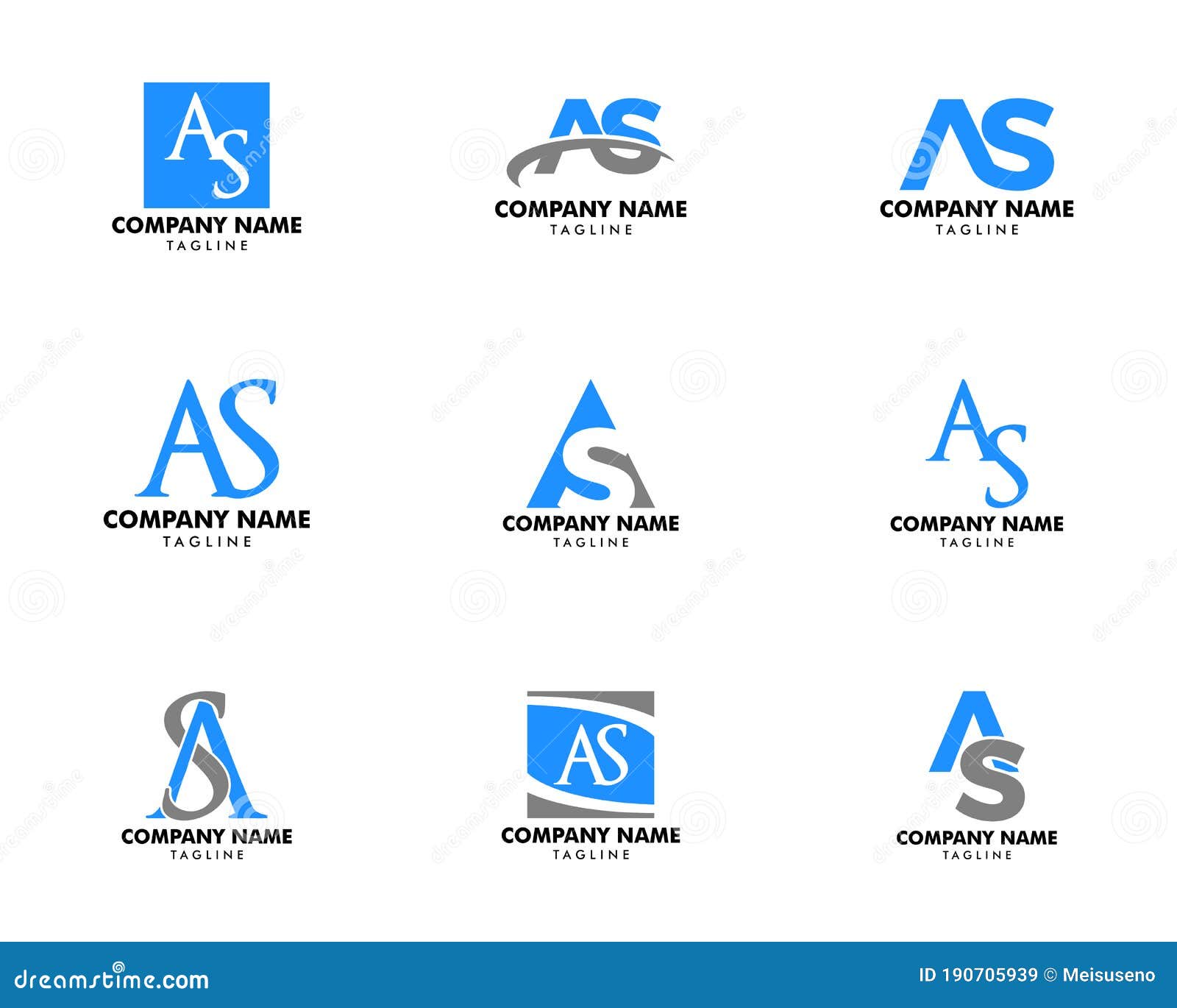 Set of Initial Letter AS Logo Template Design Stock Vector ...
