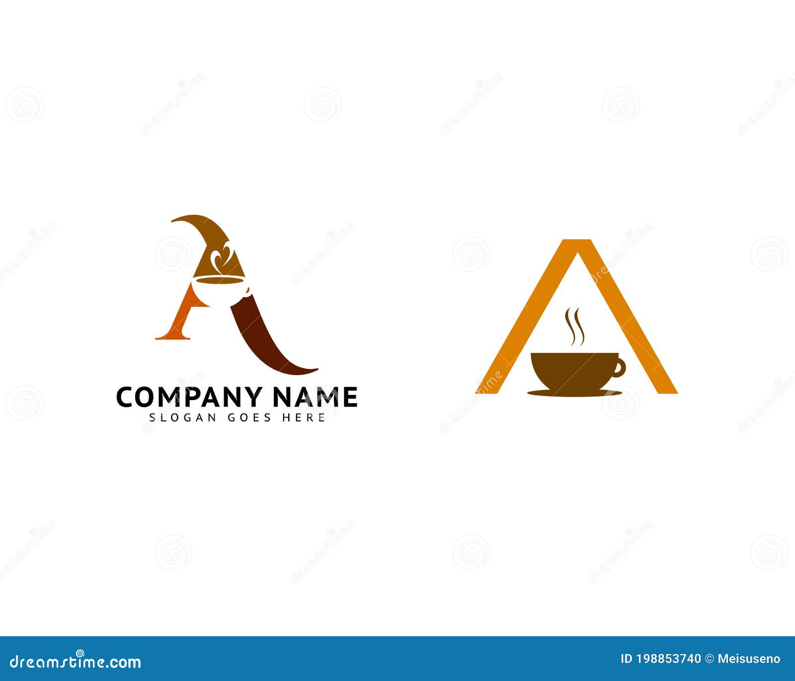 Set of Initial Letter a Coffee Logo Icon Design Template Elements Stock ...