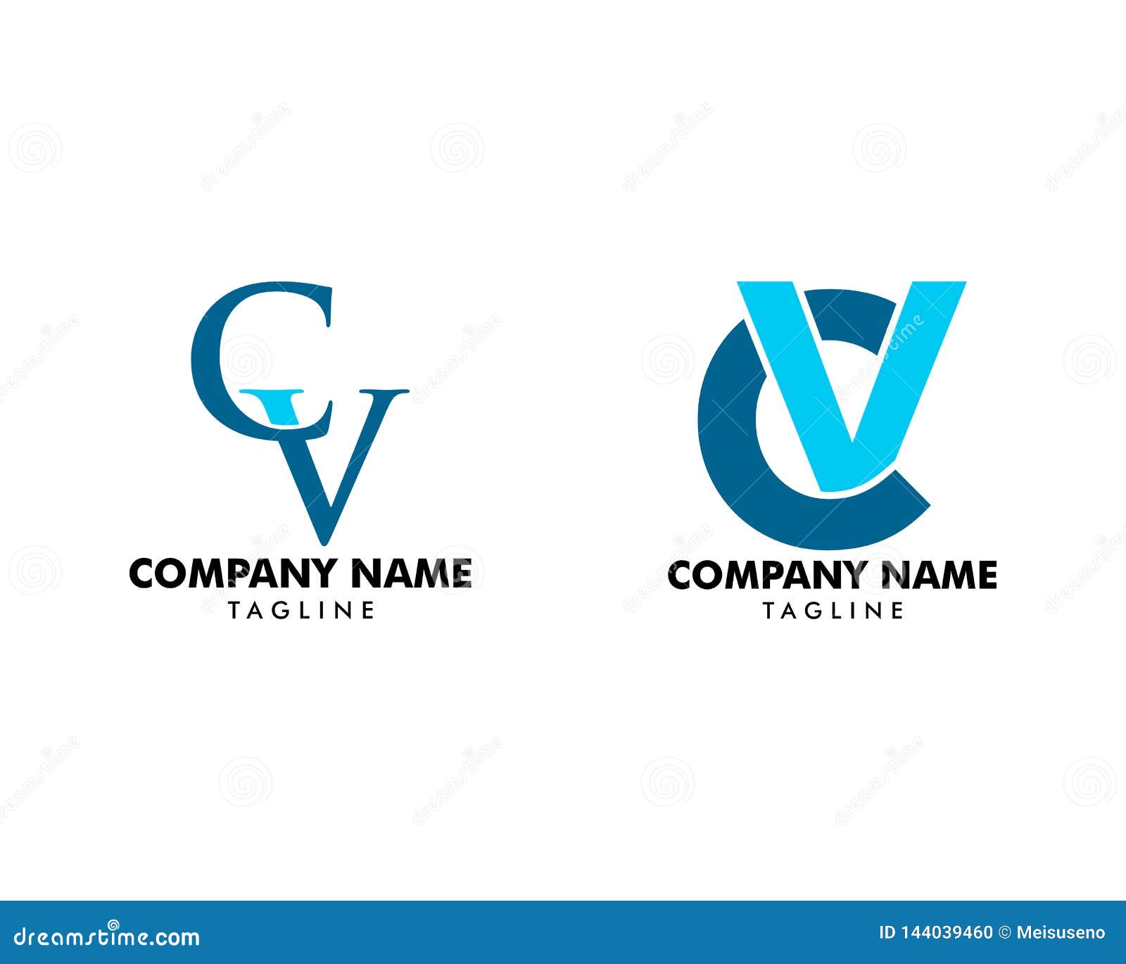 Set of Initial Letter CV Logo Design Vector Stock Vector - Illustration ...