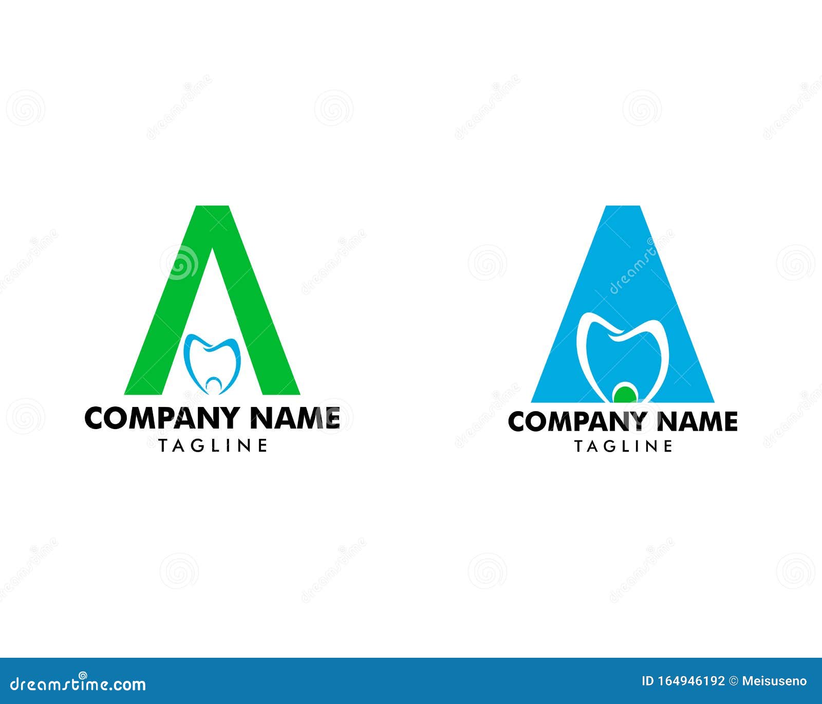 Set of Initial Letter a Dental Logo Design Template Stock Vector ...