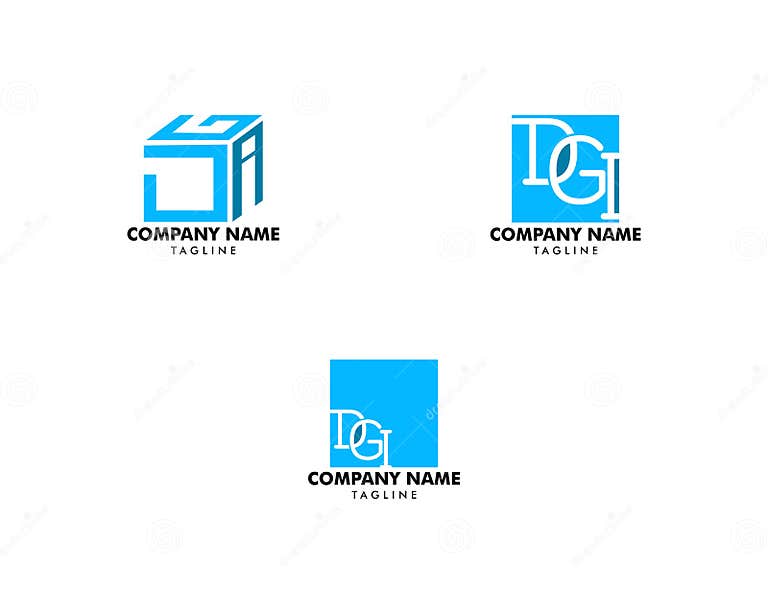 Set of Initial Letter DGI Logo Design Template Stock Vector ...