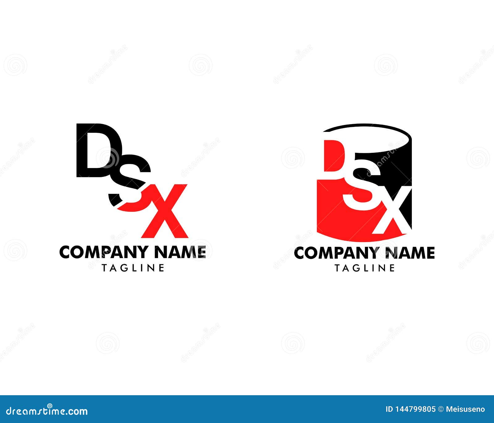 Set of Initial Letter DSX Logo Template Design Stock Vector ...