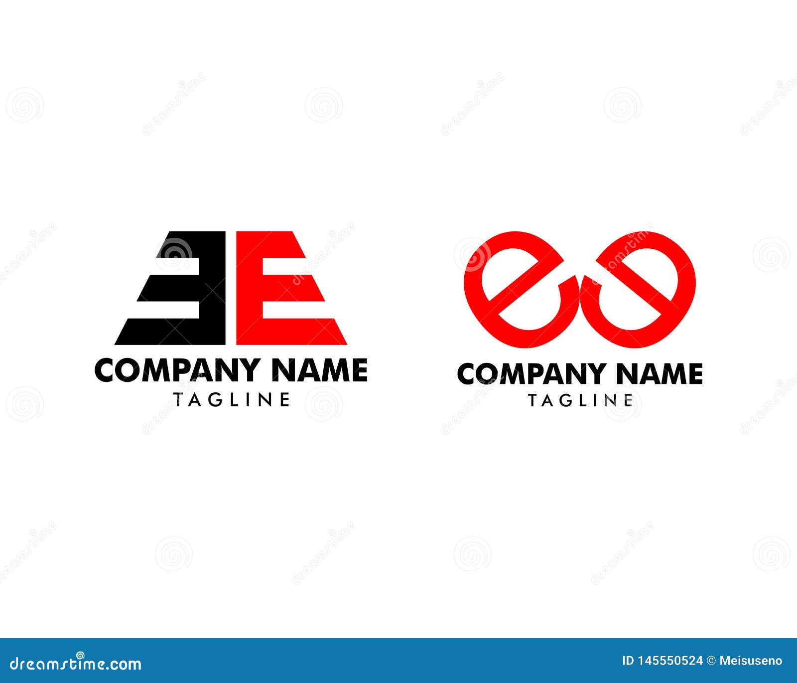 Set of Initial Letter EE Logo Template Design Stock Vector ...