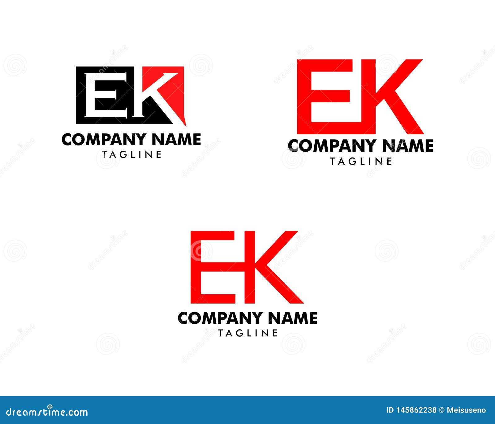 Set of Initial Letter EK Logo Template Design Stock Vector ...