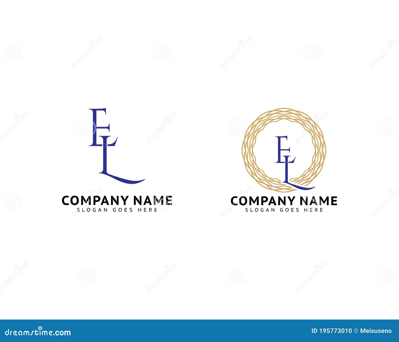Set of Initial Letter EL Logo Template Design Stock Vector ...