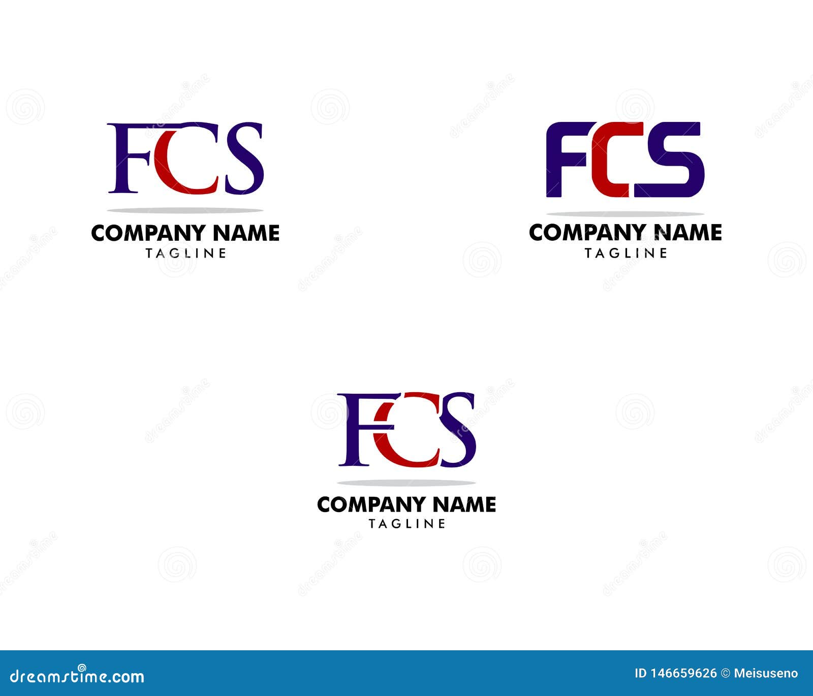 Set of Initial Letter FCS Logo Template Design Stock Vector ...