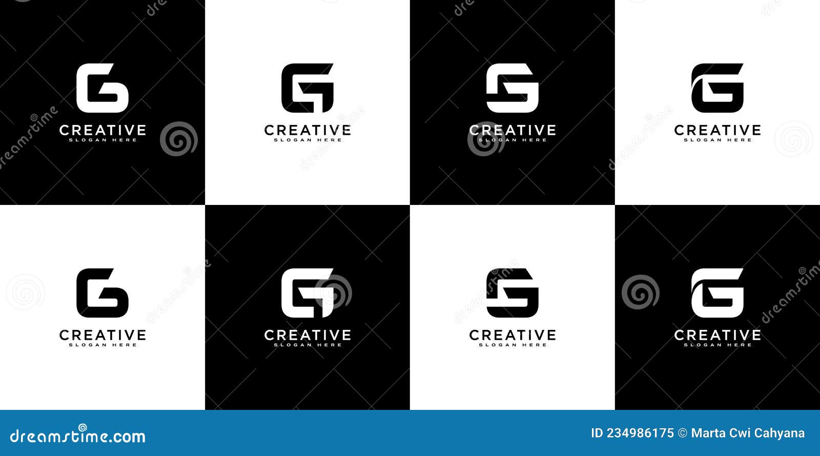 Set of Initial Letter G Abstract Vector Logo Design Template. Creative ...