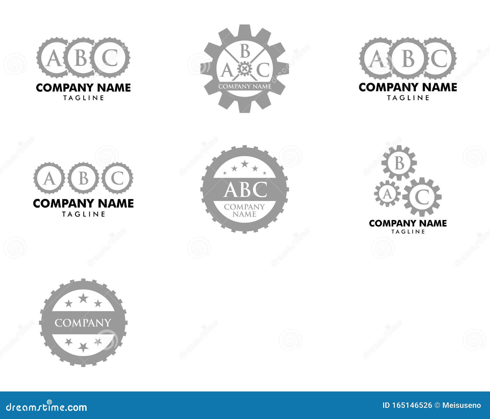 Set of Initial Letter Gear Logo Design Template Stock Vector ...