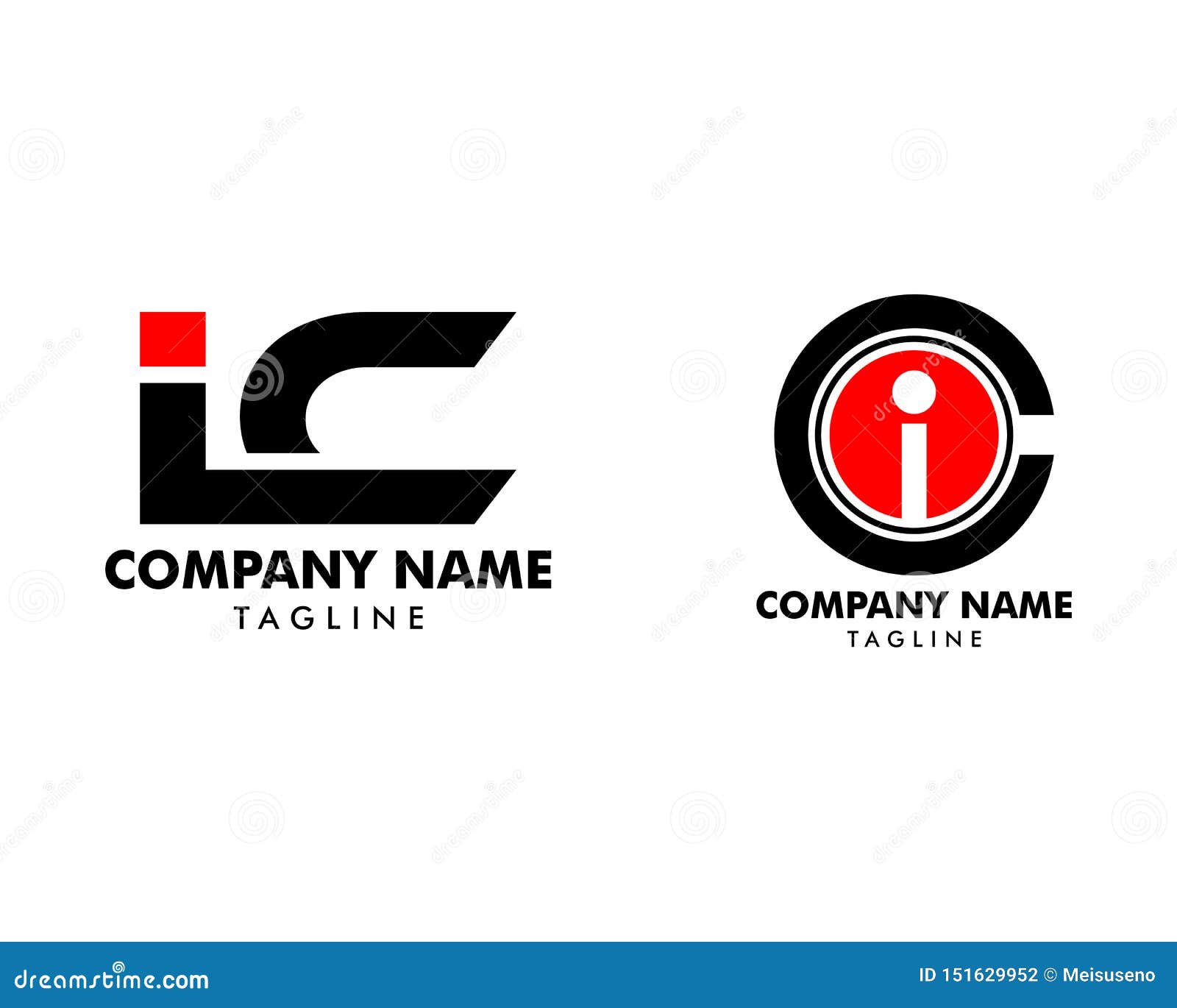 Set of Initial Letter IC Logo Template Design Stock Vector ...