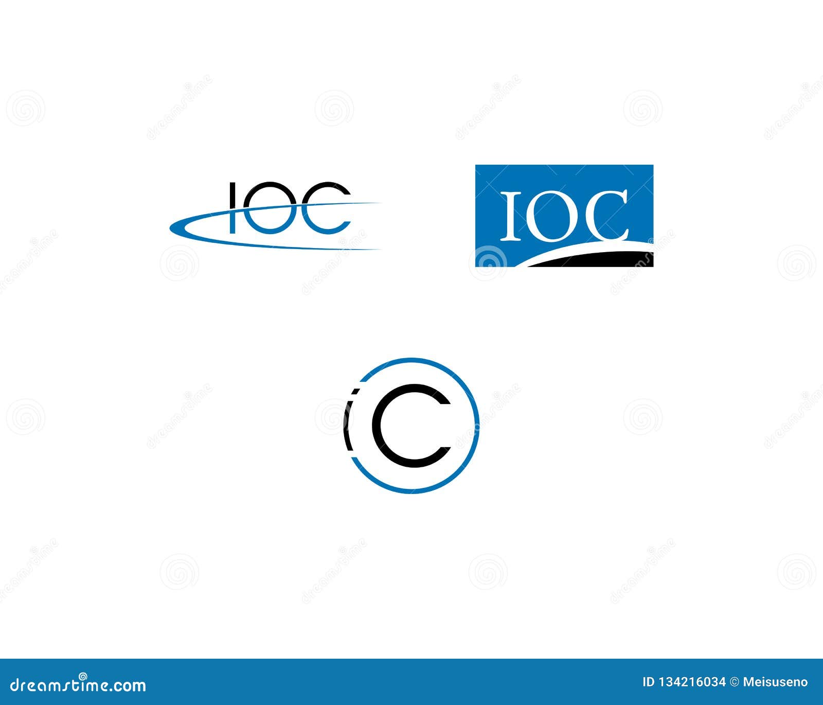 Set of Initial Letter IOC Logo Template Design Stock Vector ...