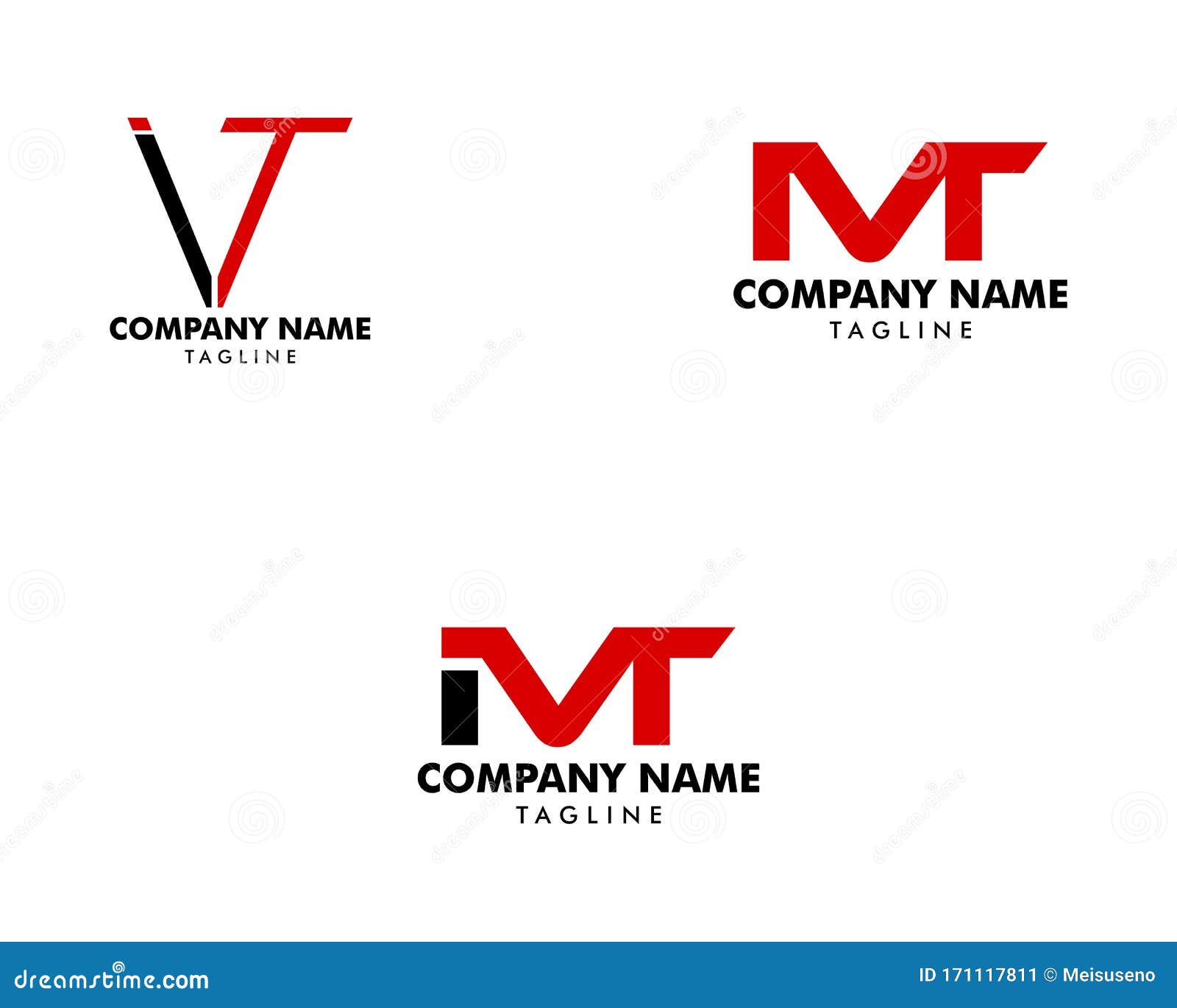 Set of Initial Letter IVT Logo Template Design Stock Vector ...