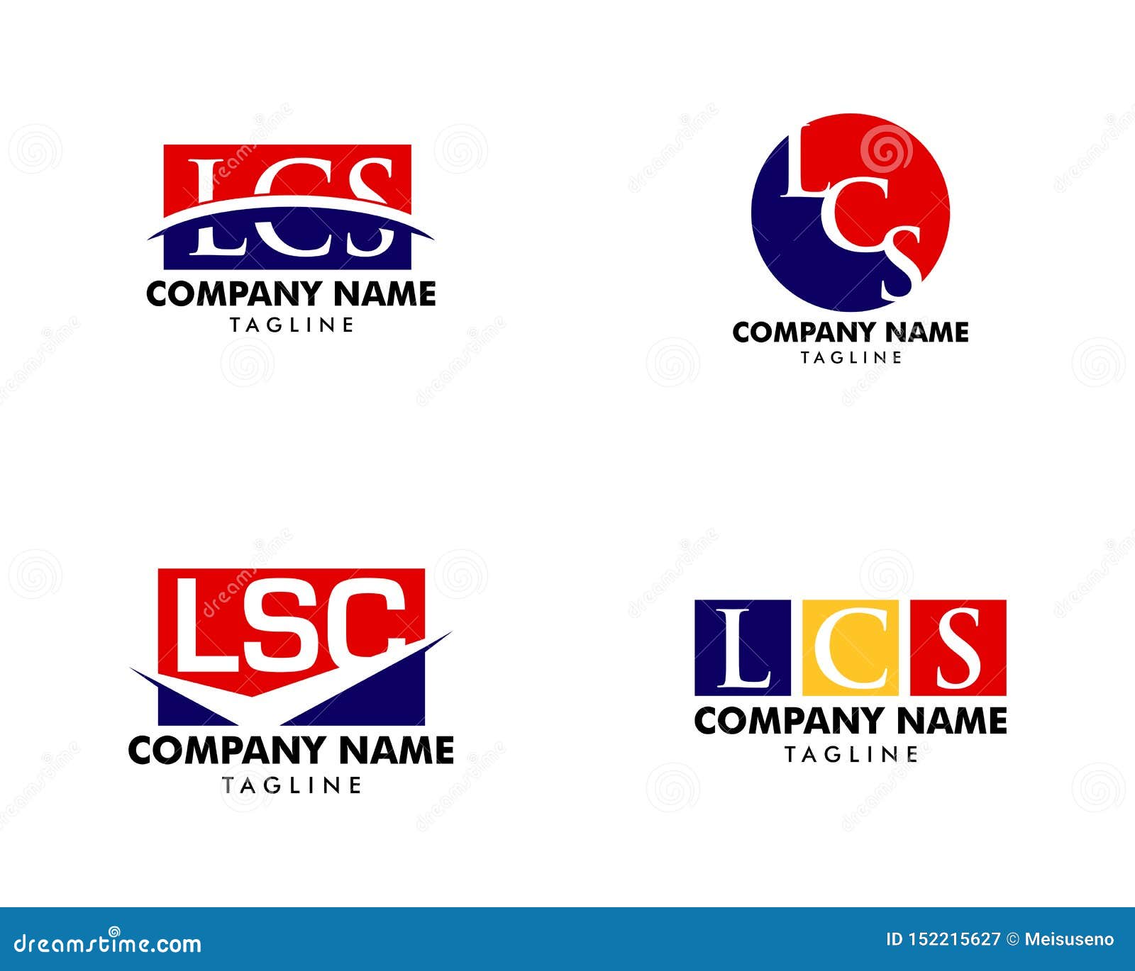 Set of Initial Letter LCS Logo Template Design Stock Vector ...