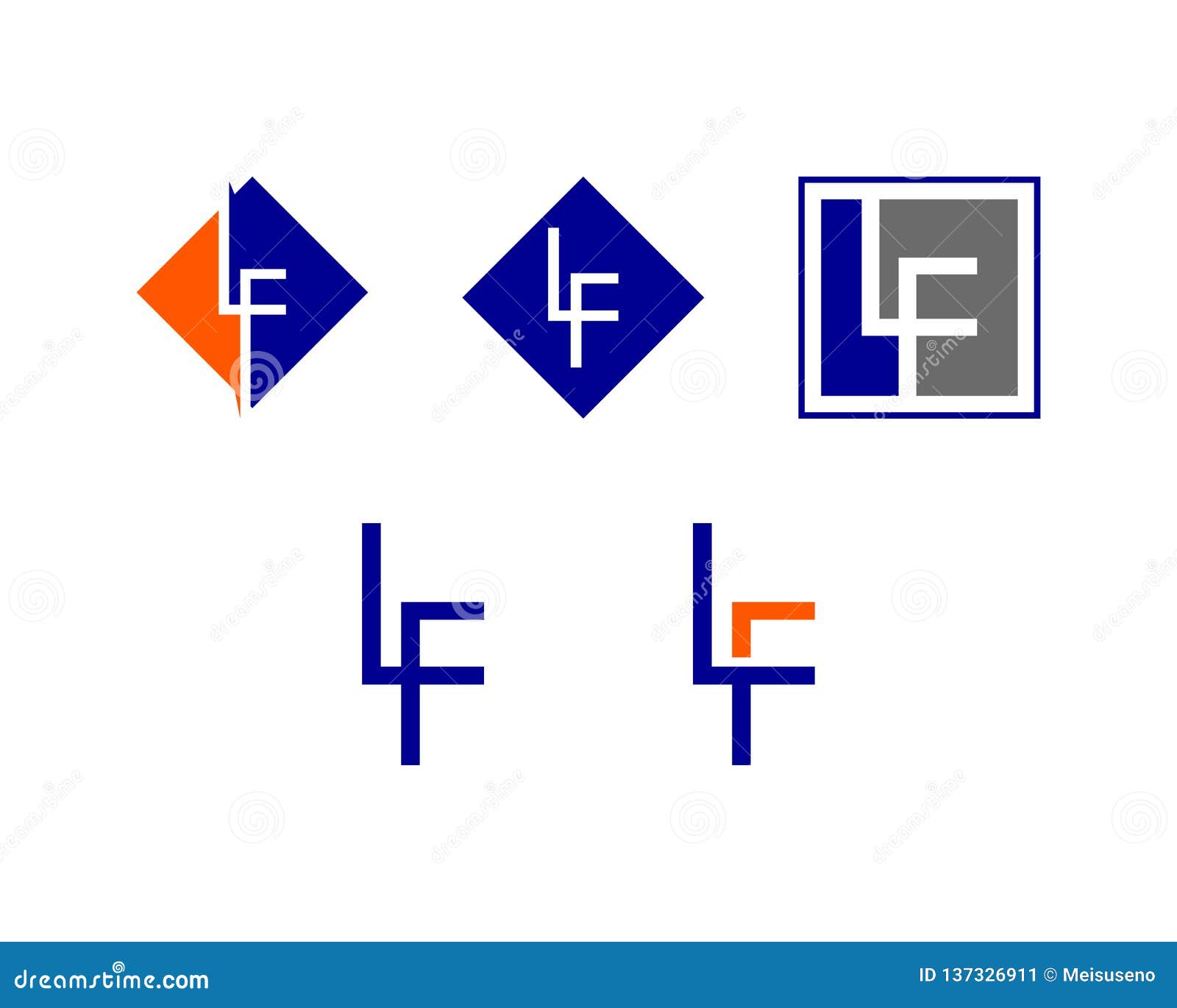 Set of Initial Letter LF Logo Template Design Stock Vector ...