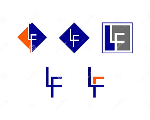Set of Initial Letter LF Logo Template Design Stock Vector ...