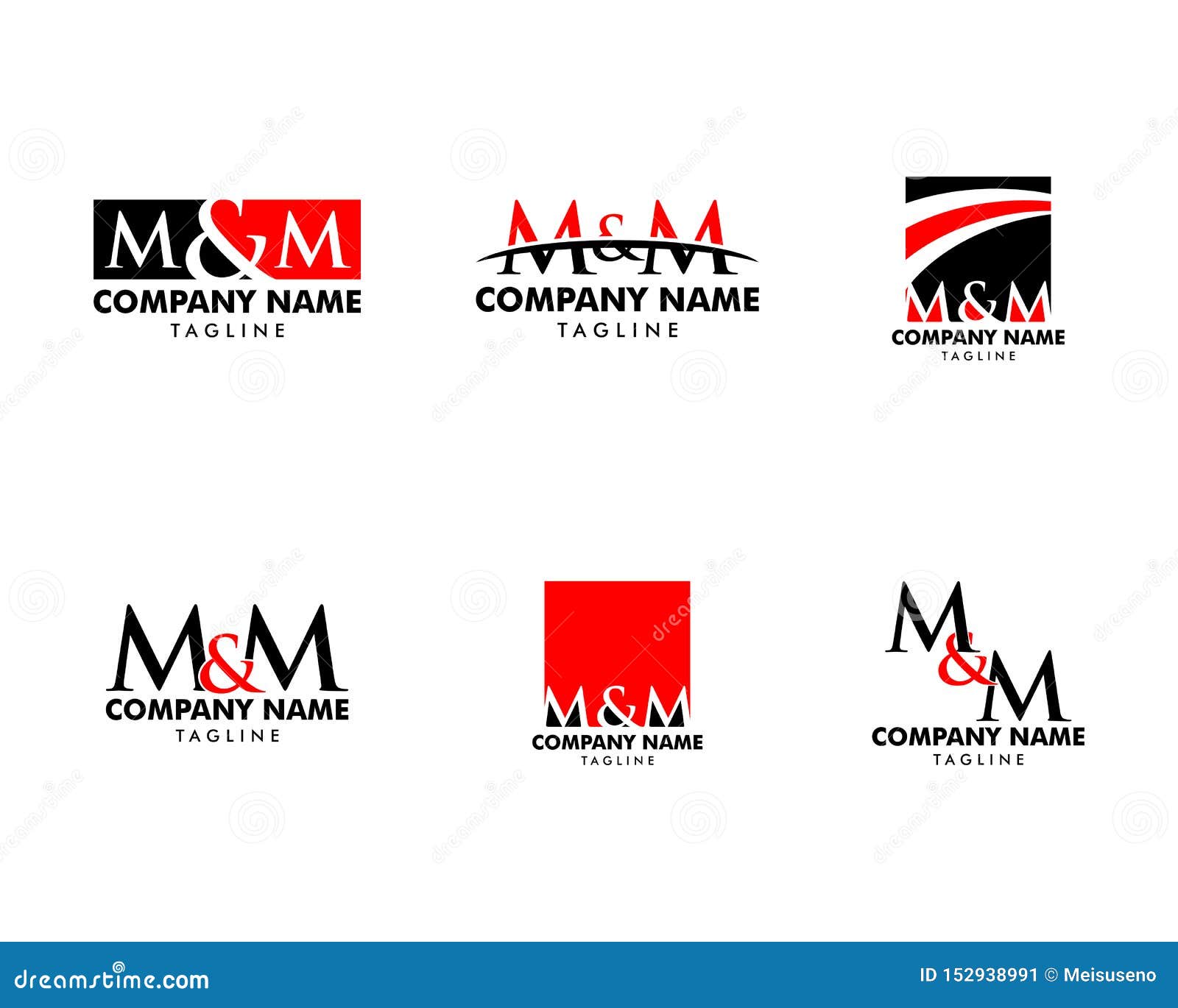 Set of Initial Letter MM Logo Template Design Stock Vector ...